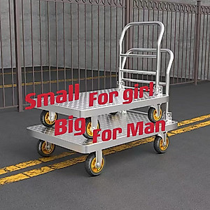 Folding Platform cart Dolly cart Push Cart Dolly Moving Platform (1500 LBS Small(27X19INCH))