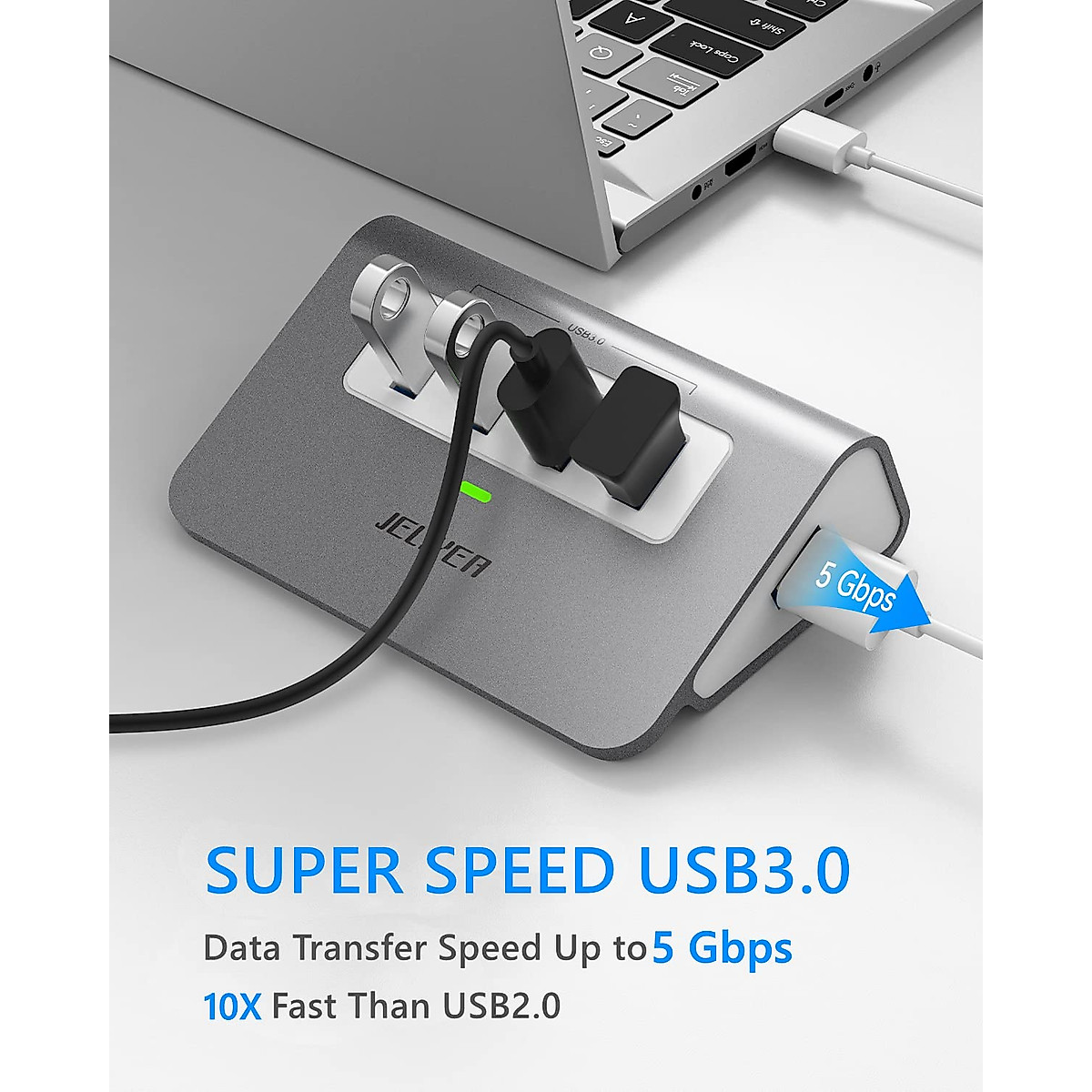 USB 3.0 Hub, 4 Ports USB Hub 5Gbps Multi USB Port Expander USB Extender Aluminum USB Splitter with 3.3ft Cable,USB Multiport Adapter for Laptop,PC,Desktop,Mouse,Keyboard,PC USB A Device