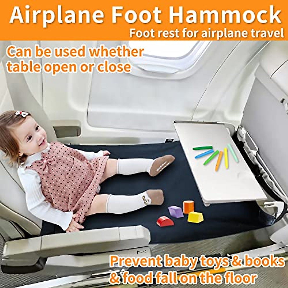 Airplane Footrest for Kids,Plane Foot Hammock Airplane Hammock for Toddler Airplane Seat Extender for Kids,Baby Travel Essentials for Flying,Airplane Foot Rest for Airplane Travel Essentials Kids