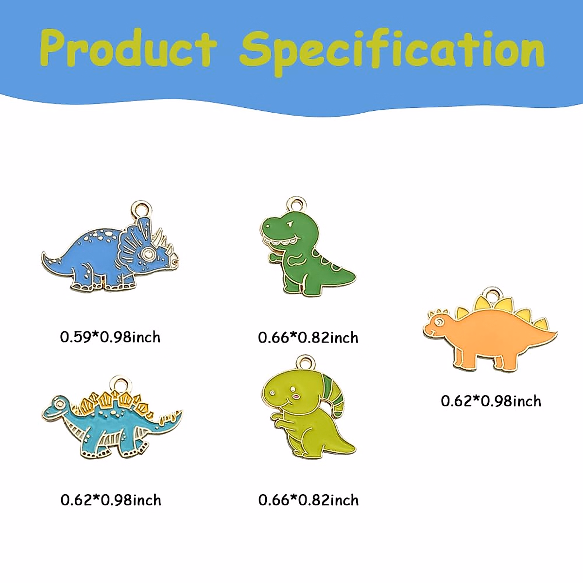 YYMSEN 25 Pcs Bracelet Earring Cartoon Dinosaur Charms Pendant Dinosaur Charms for DIY Bracelet Earring Necklace Keychain Jewelry Crafts Making