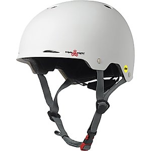Triple Eight 3347 Gotham Dual Certified MIPS Skateboard and Bike Helmet, White Matte, Small / Medium