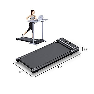 Sienfix Walking Pad，Under Desk Treadmill 2 in 1 Treadmills，Portable Walking Treadmill 2.5HP, 320lbs Max Weight Remote Control LED Display,Installation-Free Jogging Machine for Home/Office