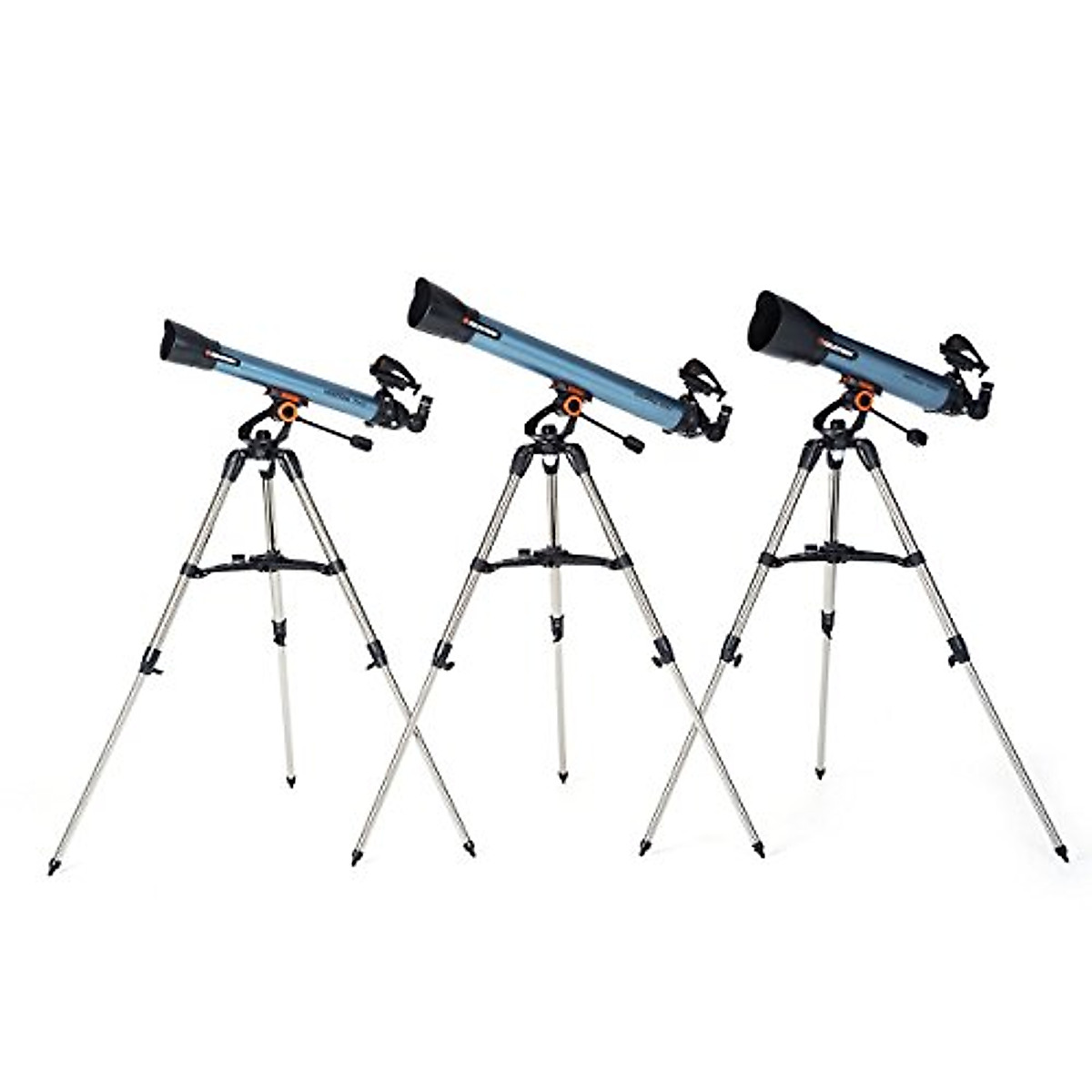 Celestron Inspire 100AZ Refractor Smartphone Adapter Built-In Refracting Telescope, Blue (22403)