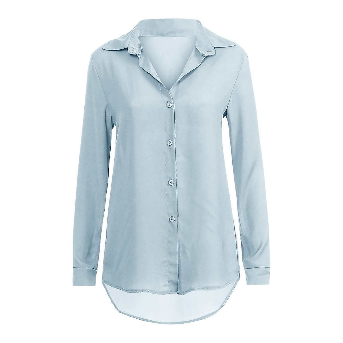 2023 Summer Fall Elegant Shirt for Women Dressy Button Up Blouse Long Sleeve Lapel Blouses Flowy Chiffon Tops Work Office Clothes Track Orders to Be Delivered Dancewear Craftcore