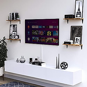 Wallniture Arras Floating Shelves for Wall Storage, Wood Wall Shelves for Kitchen Organization and Storage, Wall Shelf Set of 4, 17"x6" Burned Finish