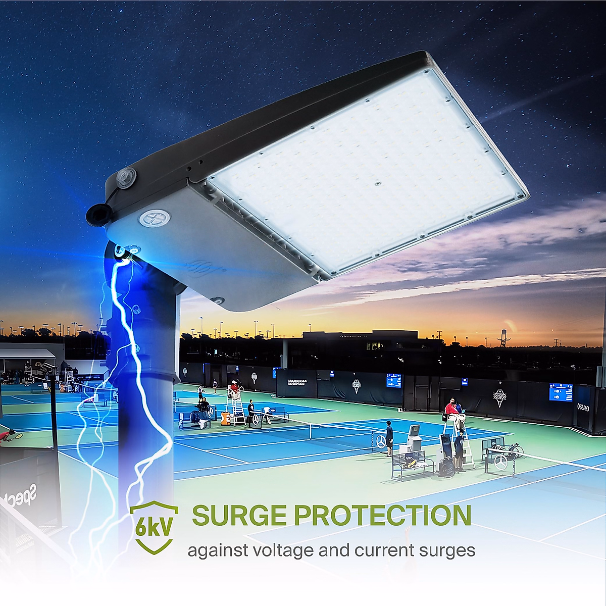 ASD LED Parking Lot Light Fixture | 150W 22400LM 5000K 100-277V IP66 | Dimmable, Photocell, Waterproof, DLC, UL Listed | Dusk to Dawn Outdoor Lamp, Shoebox Area Lighting | Bronze