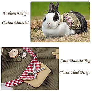 CooShou Guinea Pig Clothes Harness Leash Rabbit Clothes Dress for Bunny Dress with Bowknot Small Pet Adjustable Vest Harness Leash for Bunny Ferret Iguana (L)