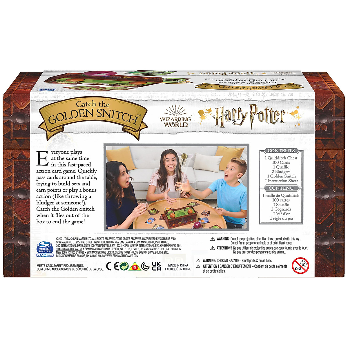Harry Potter Catch The Golden Snitch, A Quidditch Board Game for Witches, Wizards and Muggles, Family Game Ages 8 & up