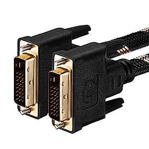 Dvi To Dvi Cable 40Ft,Nylon Braided DVI-D 24+1 Dual Link Male to Male Digital Video Cable Gold Plated with Ferrite Core Support 2560x1600 for Gaming, DVD, Laptop, HDTV and Projector (40 Ft/12M)