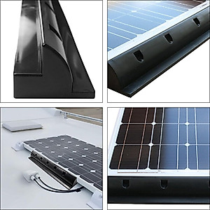 Cabilock 2pcs Solar Panel Side Mounting Brackets Marine Caravan Motorhome RV Solar Panel Side Mount Brackets Solar Panel Roof Installation Clamps Black