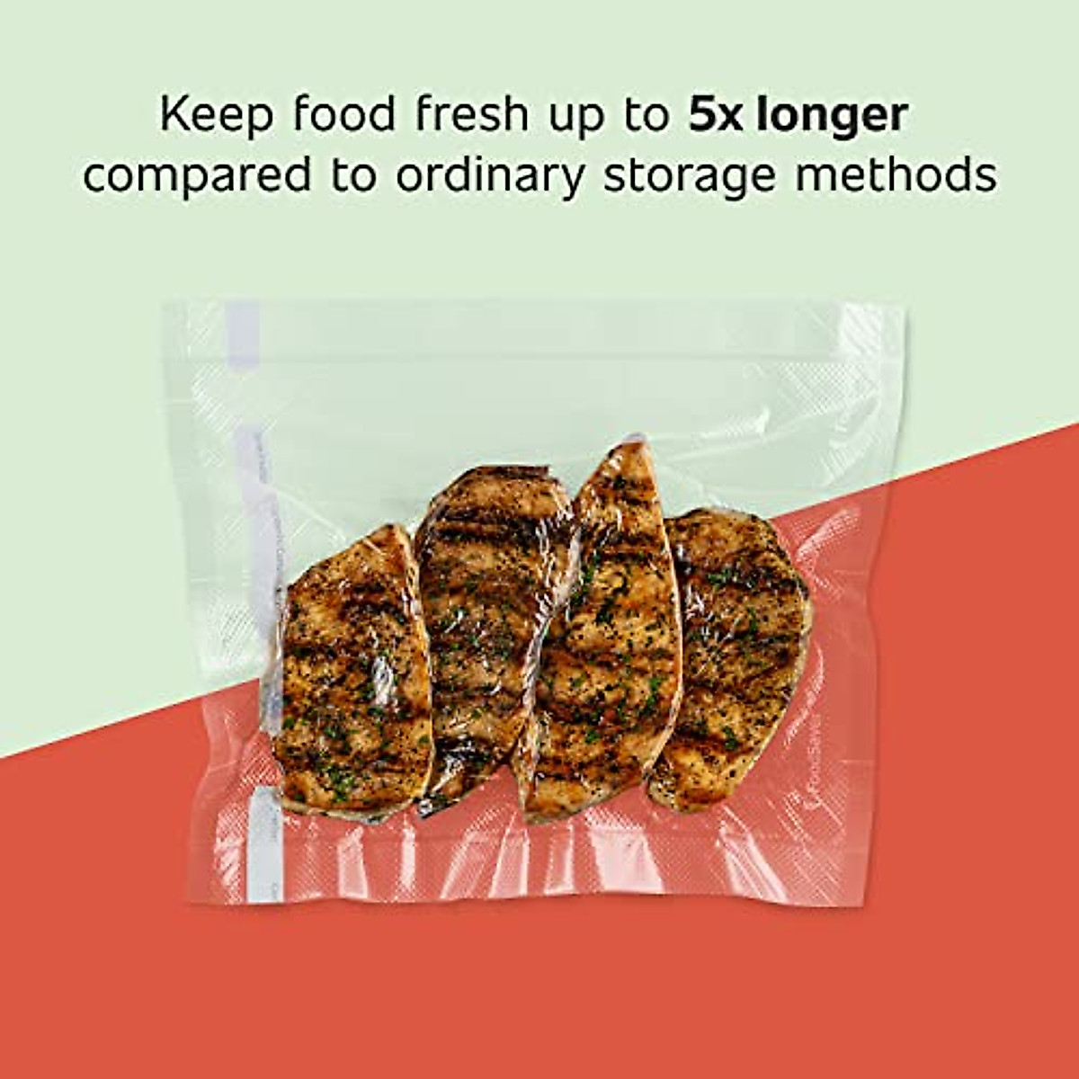 FoodSaver Vacuum Sealer Bags, Rolls for Custom Fit Airtight Food Storage and Sous Vide, 8" x 20' & FoodSaver 1-Pint Precut Vacuum Seal Bags, 28 Count, Clear