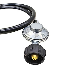 Hooshing Propane Hose with Regulator Universal Gas Grill Regulator and Hose Replacement for LP Gas Grill, Heater and Fire Pit, 3.28 Feet