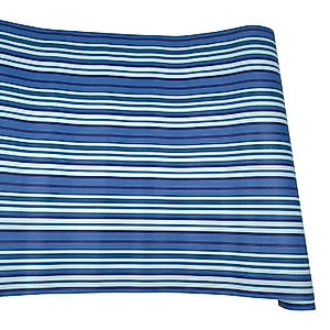 Yifely Mediterranean Blue Stripes Shelf Liner Removable Dresser Drawer Sticker Self-Adhesive Furniture Paper 17.7 Inch by 9.8 Feet