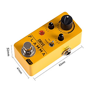 FLAMMA FC07 Overdrive Pedal Vintage Overdrive Effect Warm/Hot Modes, Mini Analog Overdrive Guitar Pedal Electric Guitar Effects Pedal, True Bypass