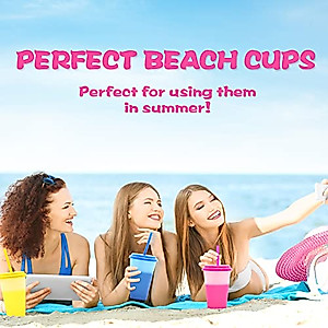 FIEKEICC Color Changing Cups with Lids and Straws,10Pcs 12oz Plastic Cups Reusable Tumbler with Lid and Straw,Clear Ice Cold Drinking Cup for Adults Kids Women,Summer Coffee Tumblers Party Cup