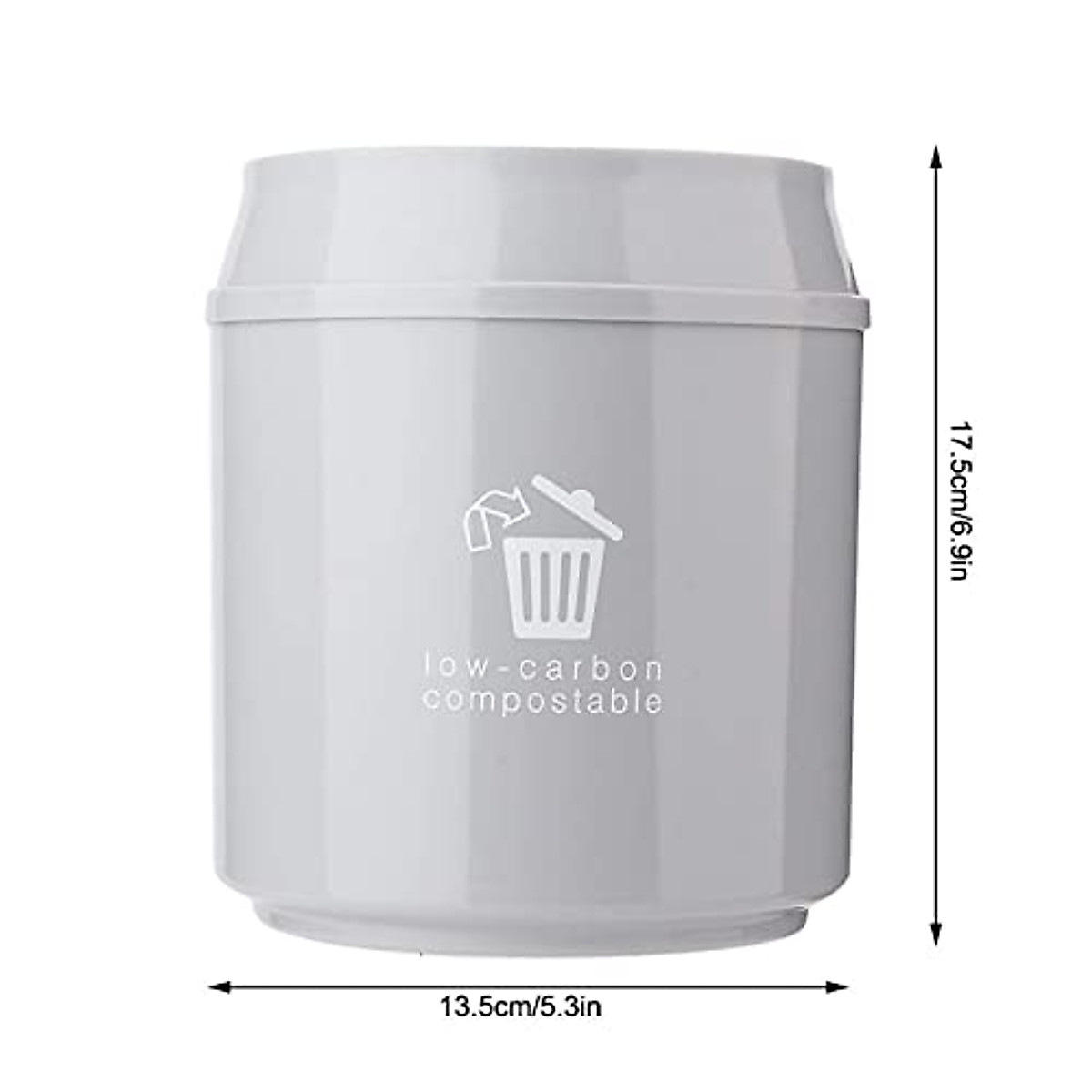 Mini Desktop Trash Can Storage Tube Push Creative Trash Can Kitchen Small Trash Bathroom Trash Blue(Gray)