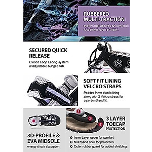 atika Women Athletic Outdoor Sandal, Closed Toe Lightweight Walking Water Shoes, Summer Sport Hiking Sandals, Phoenix Dark Grey & Aqua, 9