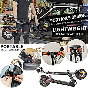 800W Scooter Electric for Adults, Foldable Electric Scooter Adults Escooter Motorized Kick Scooter with Detachable Seat, 10" Tire Off Road E Scooters, 28mph Top Speed, 22 Miles Long Range