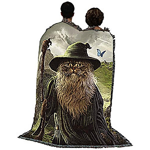 Pure Country Weavers Catdalf Blanket by Vincent HIE - Lord of The Rings Movie Parody - Cute Funny Gift Tapestry Throw Woven from Cotton - Made in The USA (72x54)