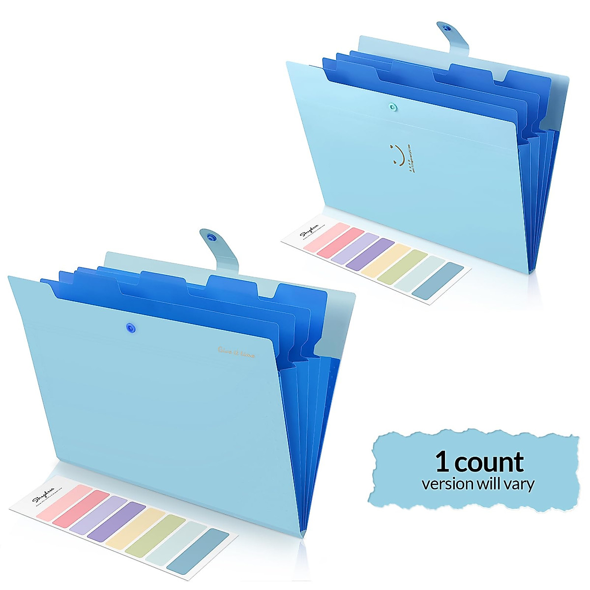 Skydue Letter A4 Paper Expanding File Folder Pockets Accordion Document Organizer (Lake Blue)