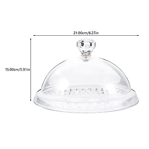 BESTonZON Dessert Display Tray, 8.27x8.27x5.91in Square, Transparent Polypropylene Tray with Acrylic Lid, Shatterproof Servingware for Food, Ideal for Christmas, Easter, Anniversary, Birthday