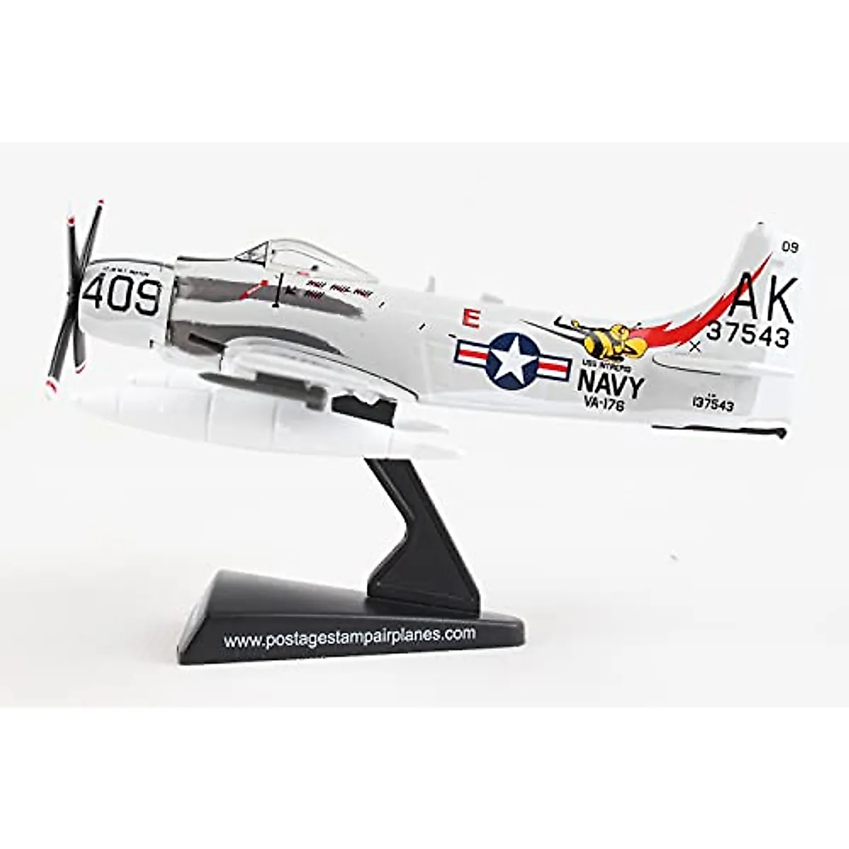 Daron Postage Stamp A1H SkyRaider 1/110 Papoose Flight PS5364-3, White