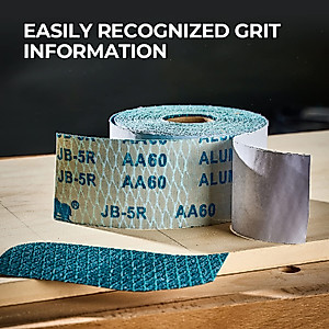 toolant Diamond Shape 80 Grit Sandpaper Roll, 2-3/4" Wide 10 Yard Longboard Self Adhesive PSA Stickyback Sand Paper for Woodworking, Metal, Plastic, Automotive, Sanding Blocks