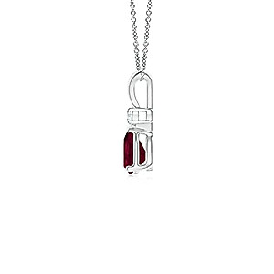 Angara Women’s 14k White Gold Ruby Teardrop Pendant Necklace with Diamond.