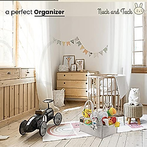 Diaper Caddy Organizer for Baby Girl or Boy – Baby Changing Station Organizer – Premium Felt Nursery Organizer with Multiple Storage Pockets – Practical and Portable Design – Fits Diapers, Wipes, Toys