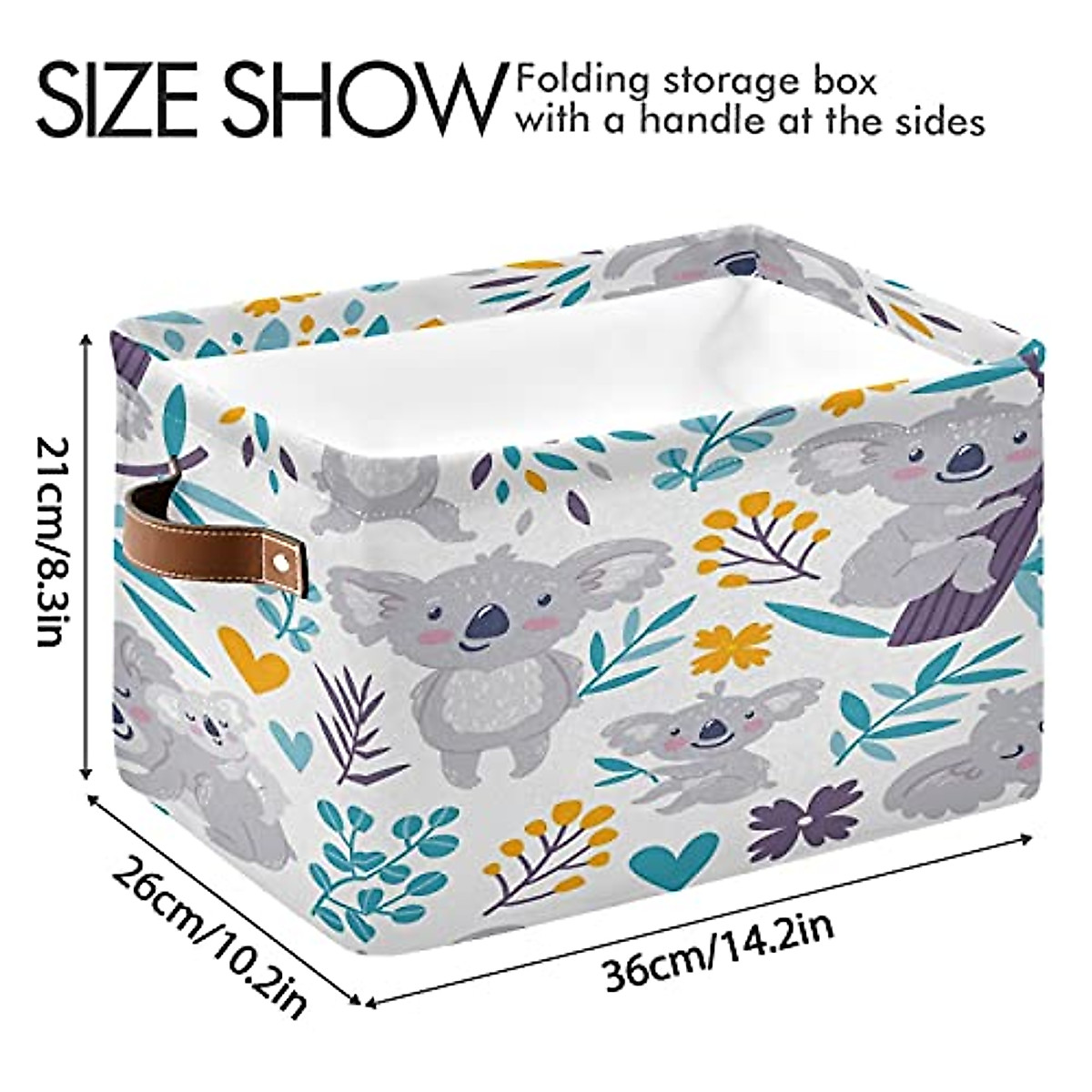 xigua Cute Koala Bears Storage Bin for Toy Storage Basket Dirty Clothes Sundries Office Home Closet Organizer Shelf Cube Box Waterproof Laundry Basket