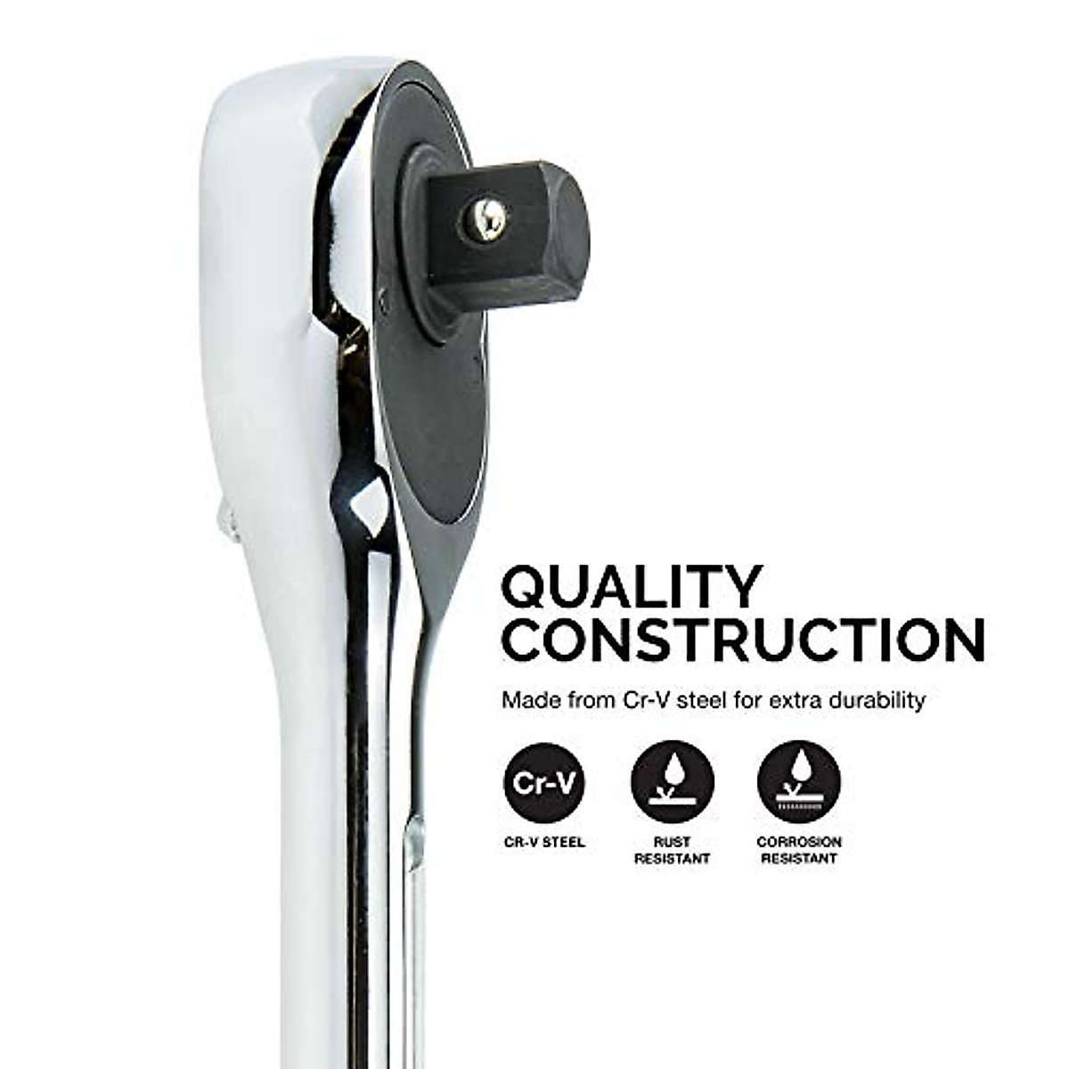 Neiko 03069A 3/4-Inch-Drive Extendable Ratchet Handle, 24-Tooth Reversible Ratcheting Feature, Extends 24 to 39 3/4 Inches