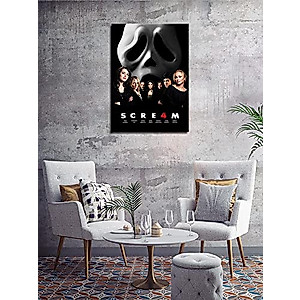 Scream Poster Sets 6 for Room Aesthetic Horror Movie Canvas Wall Art Modern Thriller Wall Decor Prints for Living Room Bedroom 12x18in Unframed