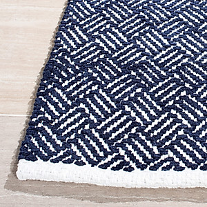 SAFAVIEH Boston Collection 8' x 10' Navy BOS680D Handmade Flatweave Cotton Area Rug