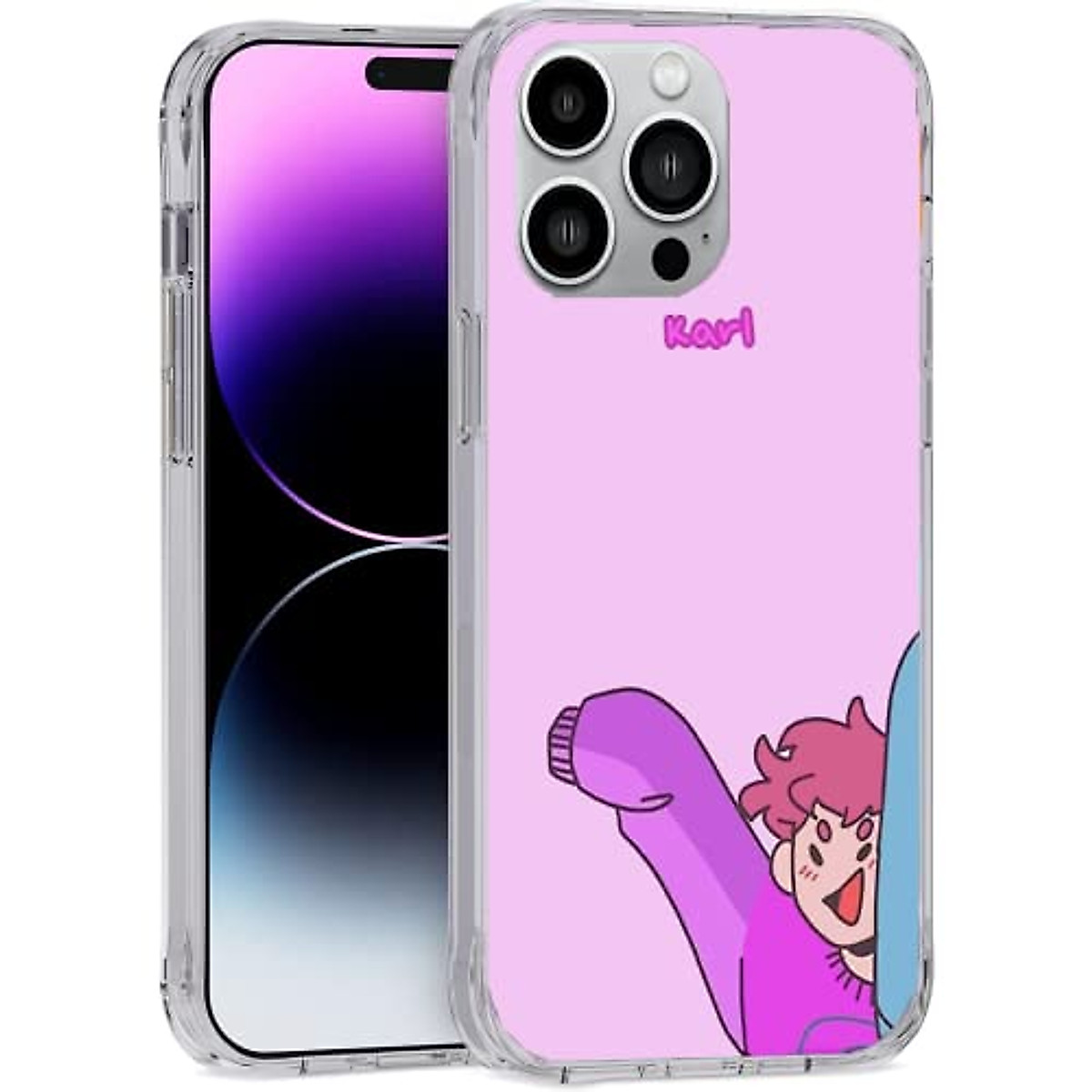 LEDSIX Phone Case Dream Mcyt Twitch Purple Sapnap Karl Jacobs SMP Wallpaper Shockproof Cover Funny Compatible with iPhone 7plus 8plus Clear Slim Transparent