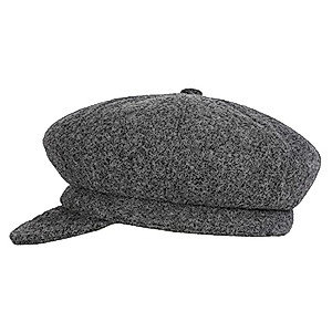DT DANTIYA Women's Wool Newsboy Hats Winter Felt Visor Beret Cap Cabbie Winter Cozy Hat Grey