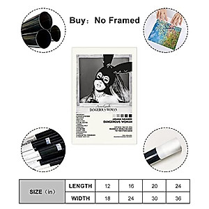 Ariana Posters Grande Posters Dangerous Woman Poster Album Cover Poster Canvas Poster Wall Art Decor Print Picture Paintings for Living Room Bedroom Decoration Unframe-style 12x18inch(30x45cm)