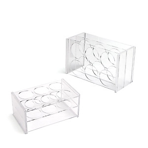 Othmro 2Pcs 40mm Clear Test Tube Racks 6Positions Plastic Centrifuge Tube Rack Holders Plastic Stand Storing Bracket Rack Test Tube Holders for Labortory Holder Party Favors Decoration Transparent