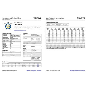 Voltive Cat6 in-Wall (CM), 1000ft, White - Solid Bare Copper Bulk Ethernet Cable - UTP - 600MHz - UL Certified & ETL Verified