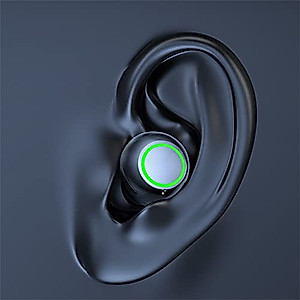 Wireless Bluetooth 5.3 Headphones,IPX7 Waterproof Low-Power Noise Cancellation Binaural Stereo HD Sound Quality,Built-in Microphone Breathing Light Sports Headphones with Charging Case,for iOS Android