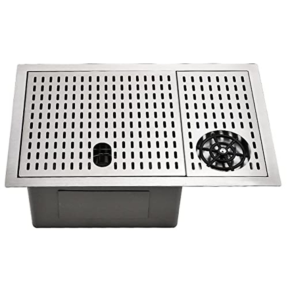 Undermount Bar Sink With Glass Rinser, Stainless Steel 23 Inches Small Pre Kitchen Bar Sink With Bottom Grid SM015S
