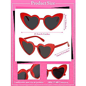 Flutesan 12 Pack Bachelorette Sunglasses Bride Bridesmaid Sunglasses Heart Shaped Sunglasses Women Eyeglasses for Party (Mixed Colors)