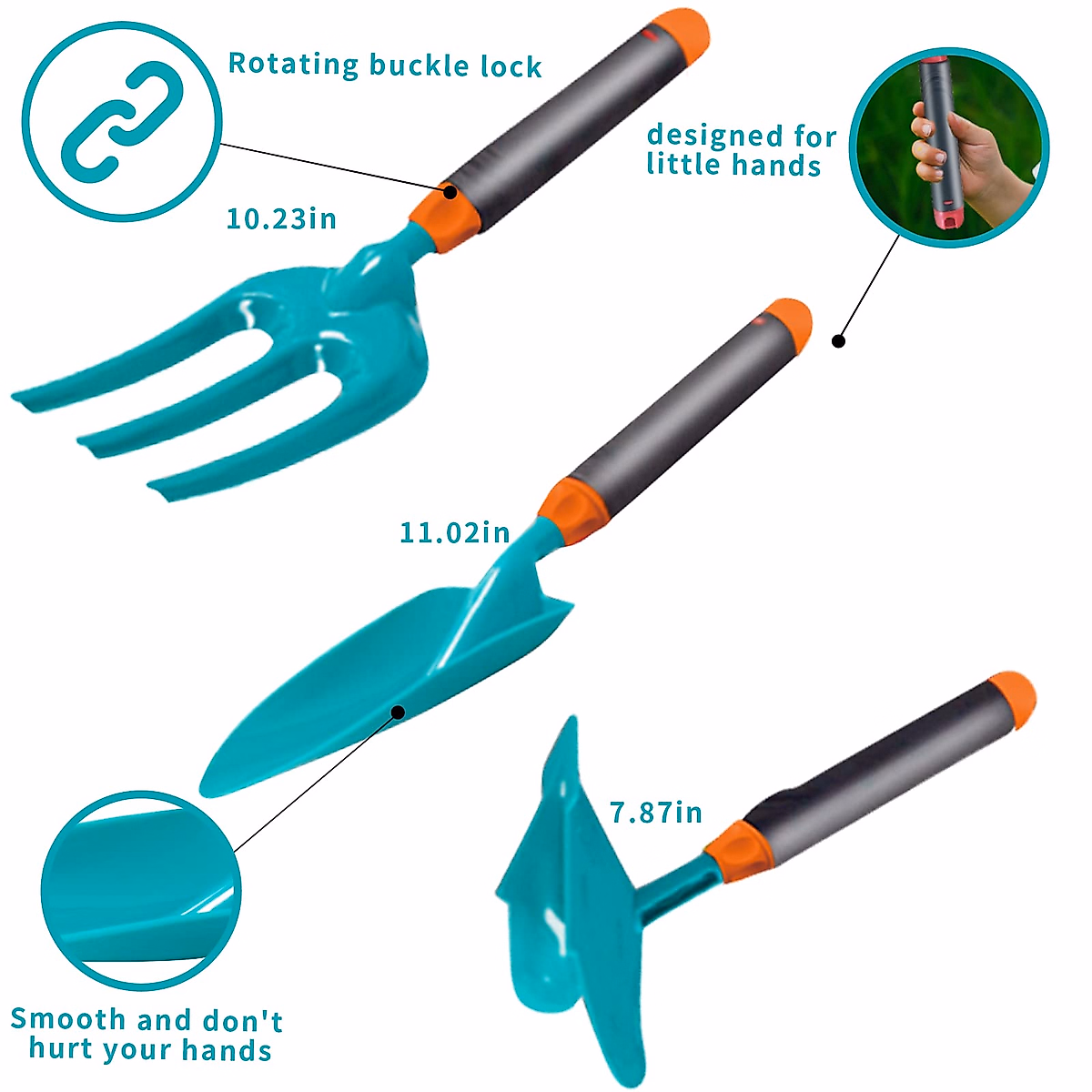 Qtioucp 16Pcs Kids Gardening Tools Outdoor Toys Set Backyard Play with Wheelbarrow, Apron, Watering Can and More Educational STEM Learning Pretend Toys Outdoor Indoor for Toddlers Kids Boys Girls