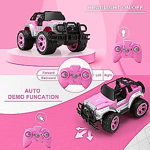Carox Remote Control Car for Girls, Pink RC Car with Doll and Sticker for Ages 4-10 Years Old Girls, 80 mins with Rechargeable Battery, 1:16 Scale 2.4Ghz, Birthday for Grils,OX11S