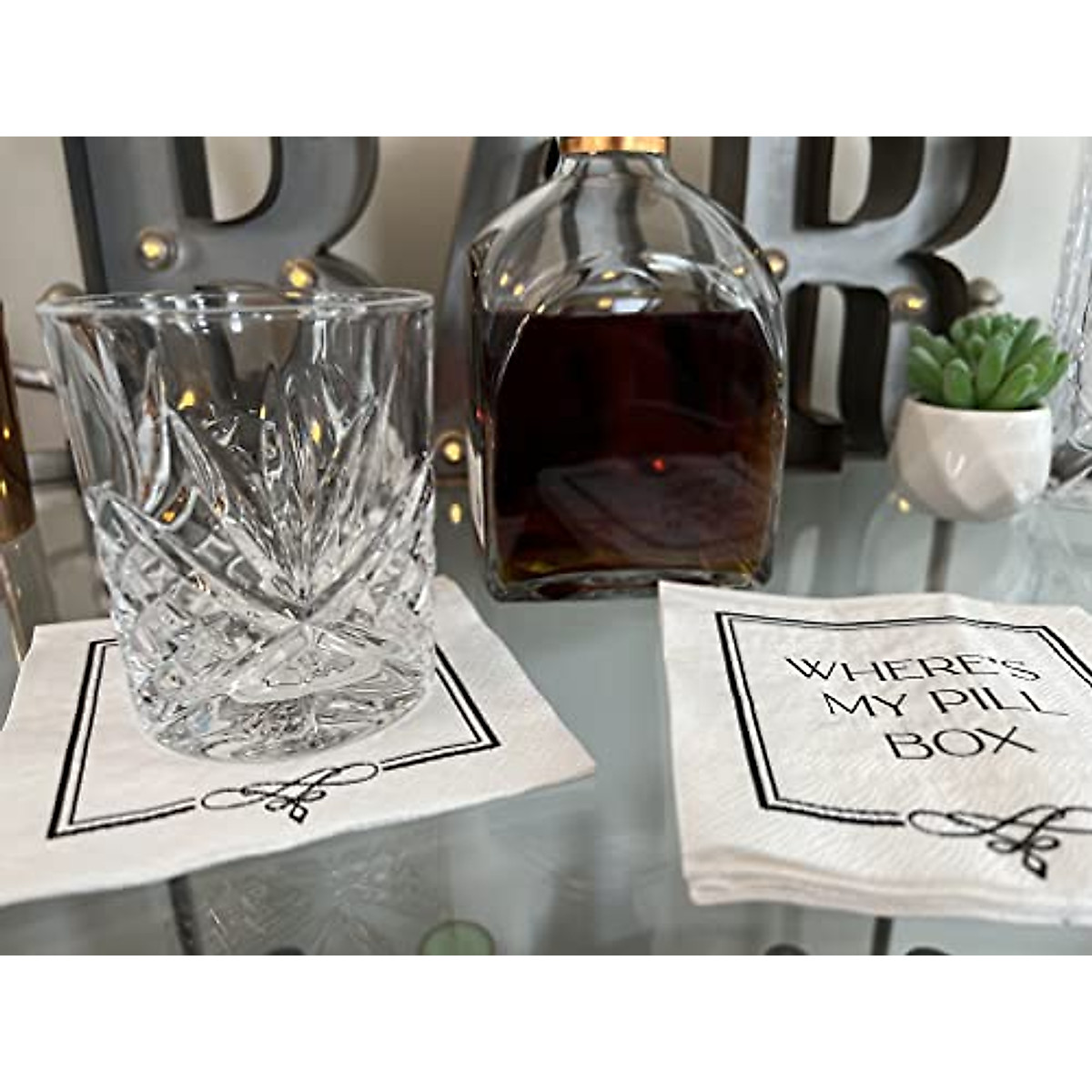 Funny Cocktail Napkins | Fun & Witty Paper Beverage Napkins for Adult Birthday Parties | 8 Different Phrases | 40 Pack in White