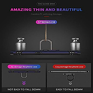 STARSHOP Samsung Galaxy A11 Phone Case, Samsung A11 Phone Case, with [Tempered Glass Screen Protector Included] Military Grade Shockproof Protective Phone Cover with Metal Ring Kickstand -Navy