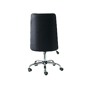 MAYAKOBA Estelle Office Chair (Set of 2) Adjustable Height Desk Chair Conference Room Salon Customer Seating Luxury Soft Leather with Rolling Base, Black