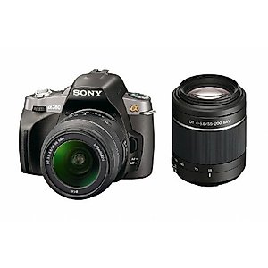 Sony Alpha A380Y 14.2 MP Digital SLR Camera with Super SteadyShot INSIDE Image Stabilization and 18-55mm and 55-200mm Lenses