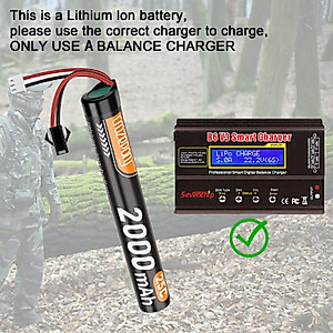 Crazepony Splatter Ball Battery 7.4V 2000mAh Airsoft Battery Pack 2Pcs 25C Lithium-ion Water Bead Rechargeable Batteries with SM2P Plug to Mini Tamiya Cable for SRB400 SRB400-SUB and SRB1200