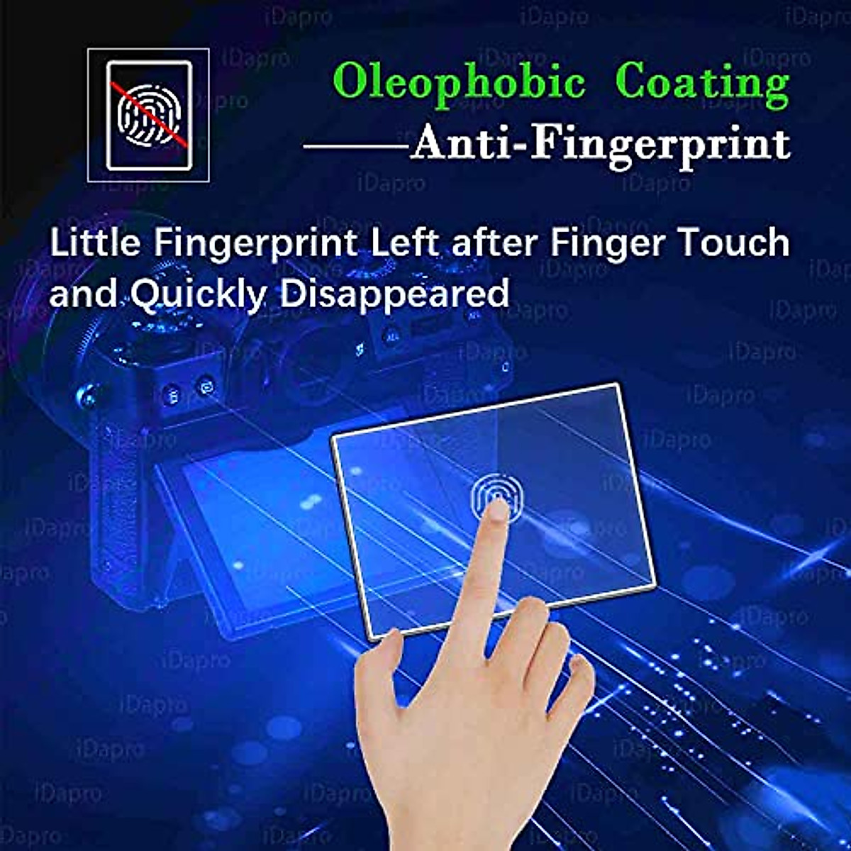 iDaPro Screen Protector for Fujifilm X-T30 II X-T30II Fuji X-T30 Mark II + Hand Lanyard [3+1 Pack] Tempered Glass Easy Installation