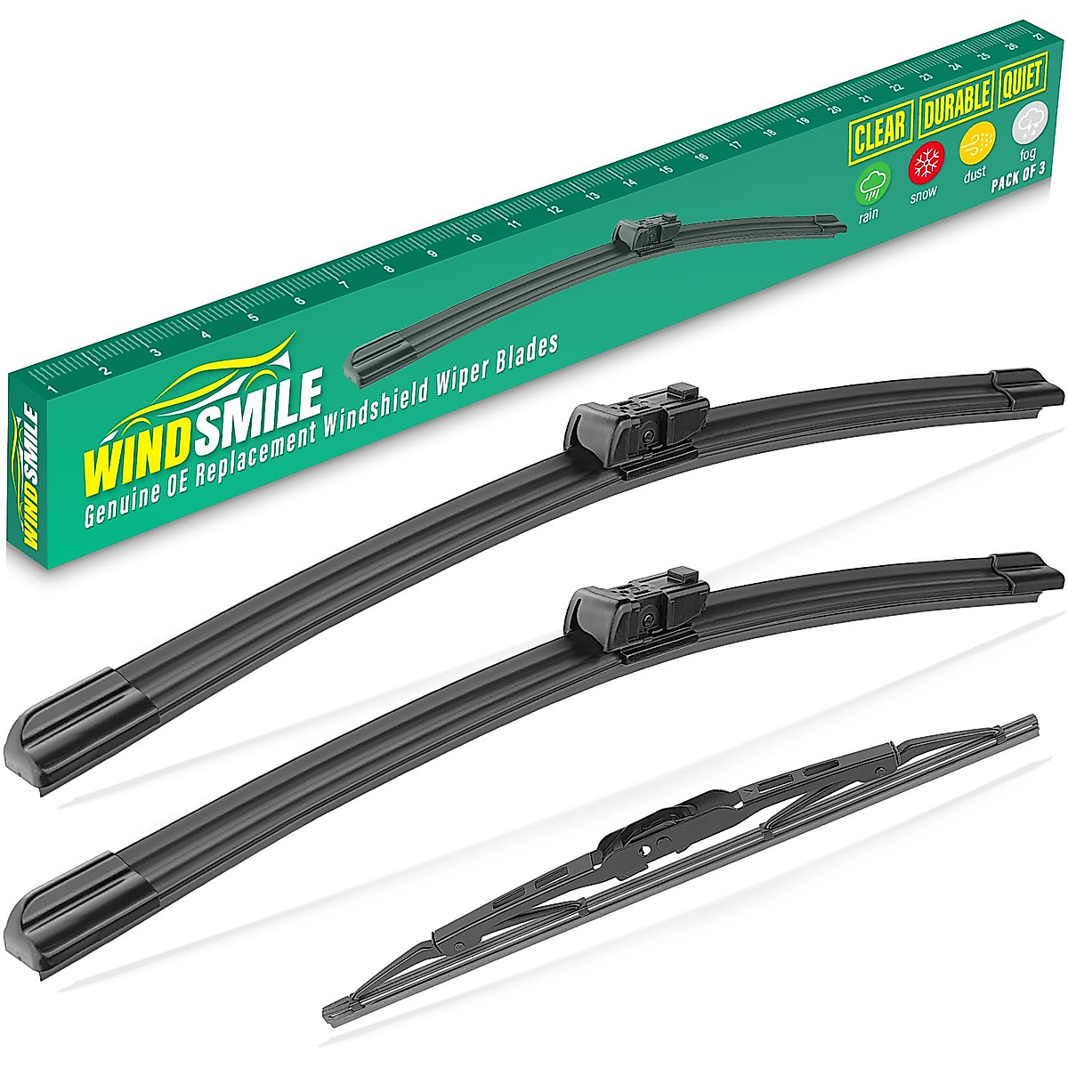 26" 17" 12" Windshield Wiper Blades Replacement for Cadillac SRX 2010 2011 2012 2013 2014 2015 2016 Premium All Weather Front Rear Wipers Set - OEM Quality (Pack of 3)